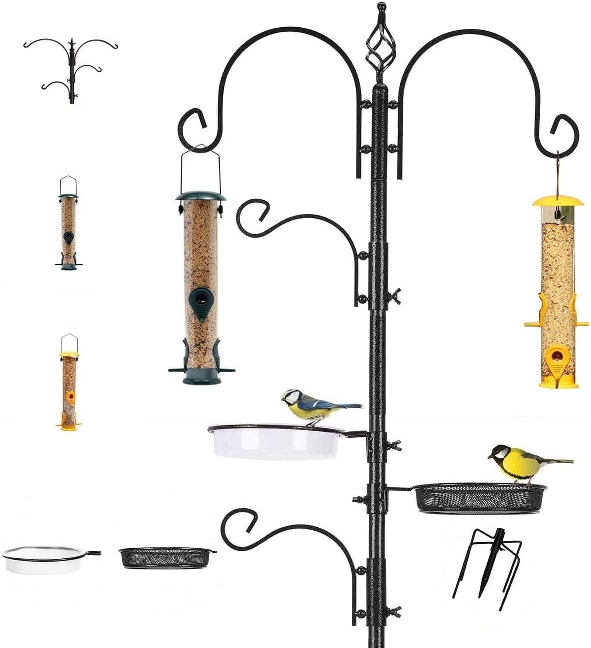 Deluxe Bird Feeding Station with 2 Bird Feeders Included for Outside ...