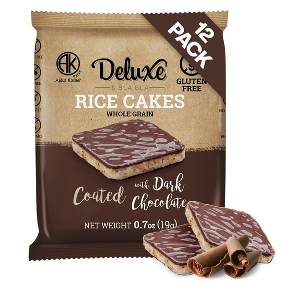 Deluxe & Bla Bla BCF26 Chocolate Covered Rice Cakes Whole Grain, Gluten ...