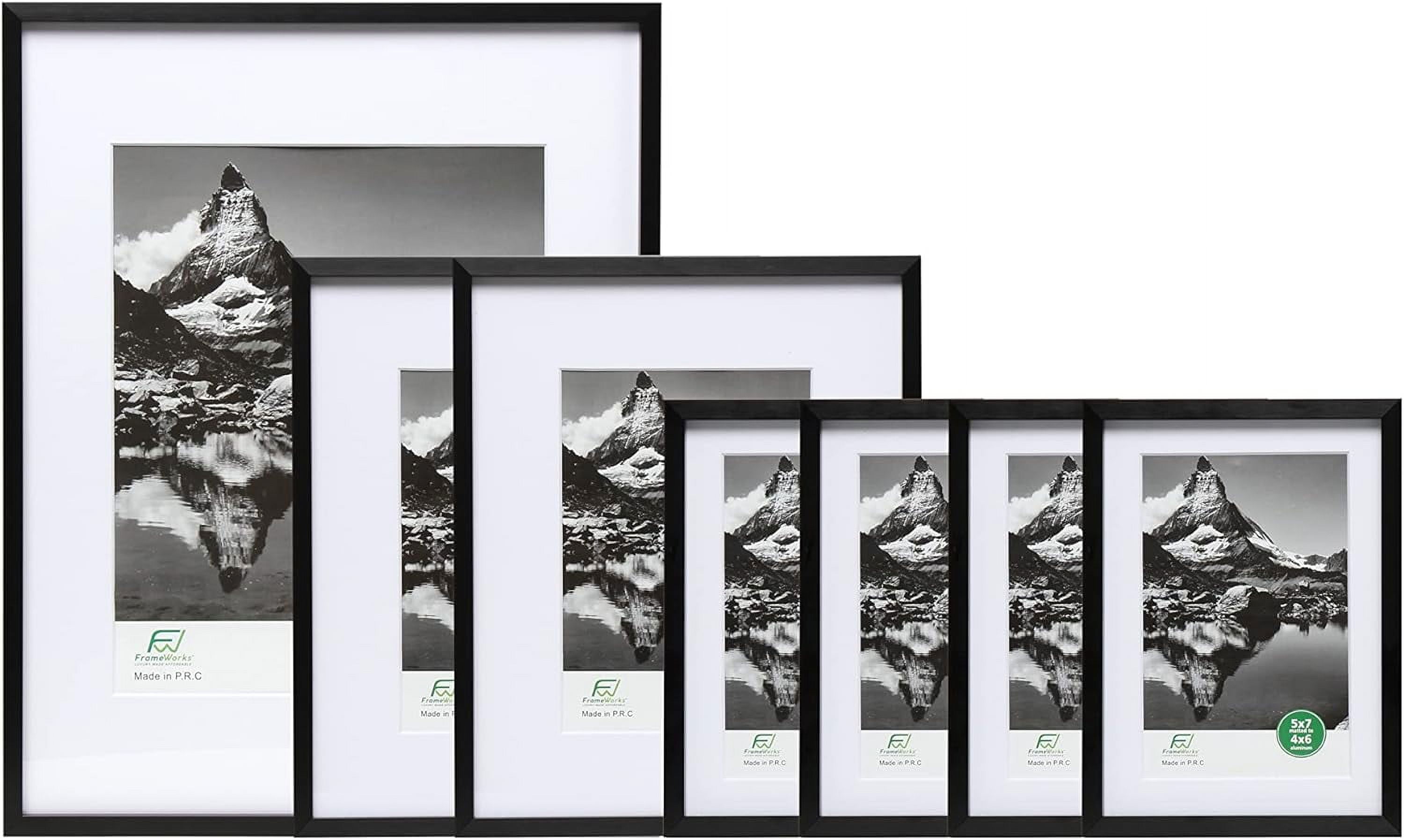 Deluxe Black Aluminum Contemporary Picture Frames With Tempered Glass ...