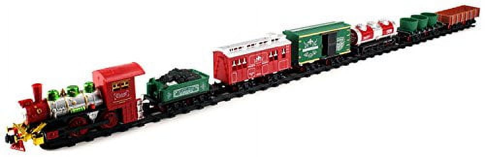 Deluxe Christmas Express 23 Piece Battery Operated Toy Train Set w/ 7 ...