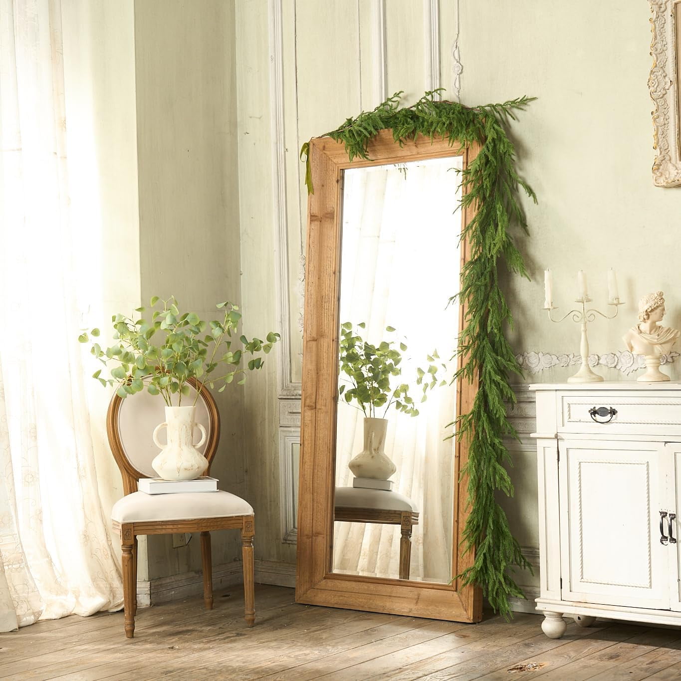 Deluxe Christmas Garland – Real Touch Norfolk Pine Garland for Mantel ...