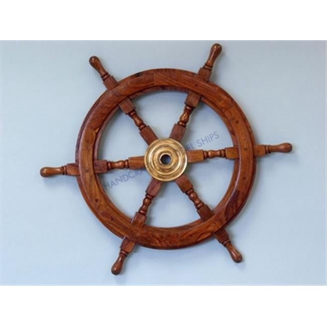 Deluxe Class Wood and Brass Ship Wheel 24 in. Ship Wheels Decorative ...