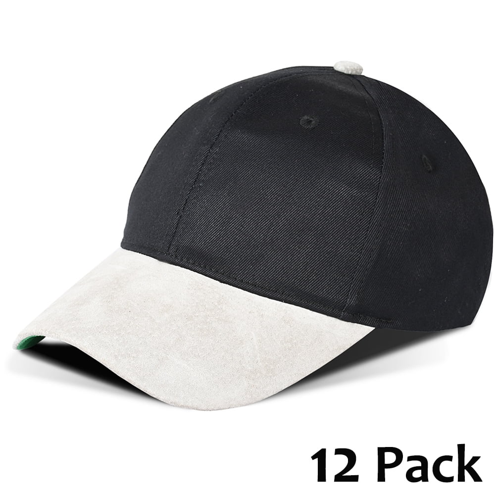 Deluxe Classic Suede Bill Baseball Cap with Leather Strap Closure ...