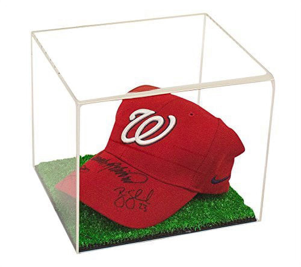 Deluxe Clear Acrylic Baseball Cap Display Case with Turf Base (A006-TB ...