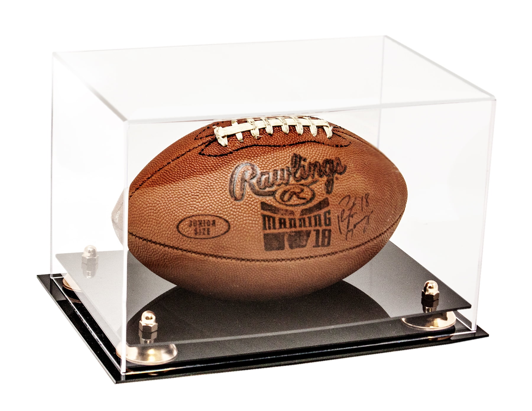 Deluxe Clear Acrylic Football Display Case with Gold Risers (A004-GR ...