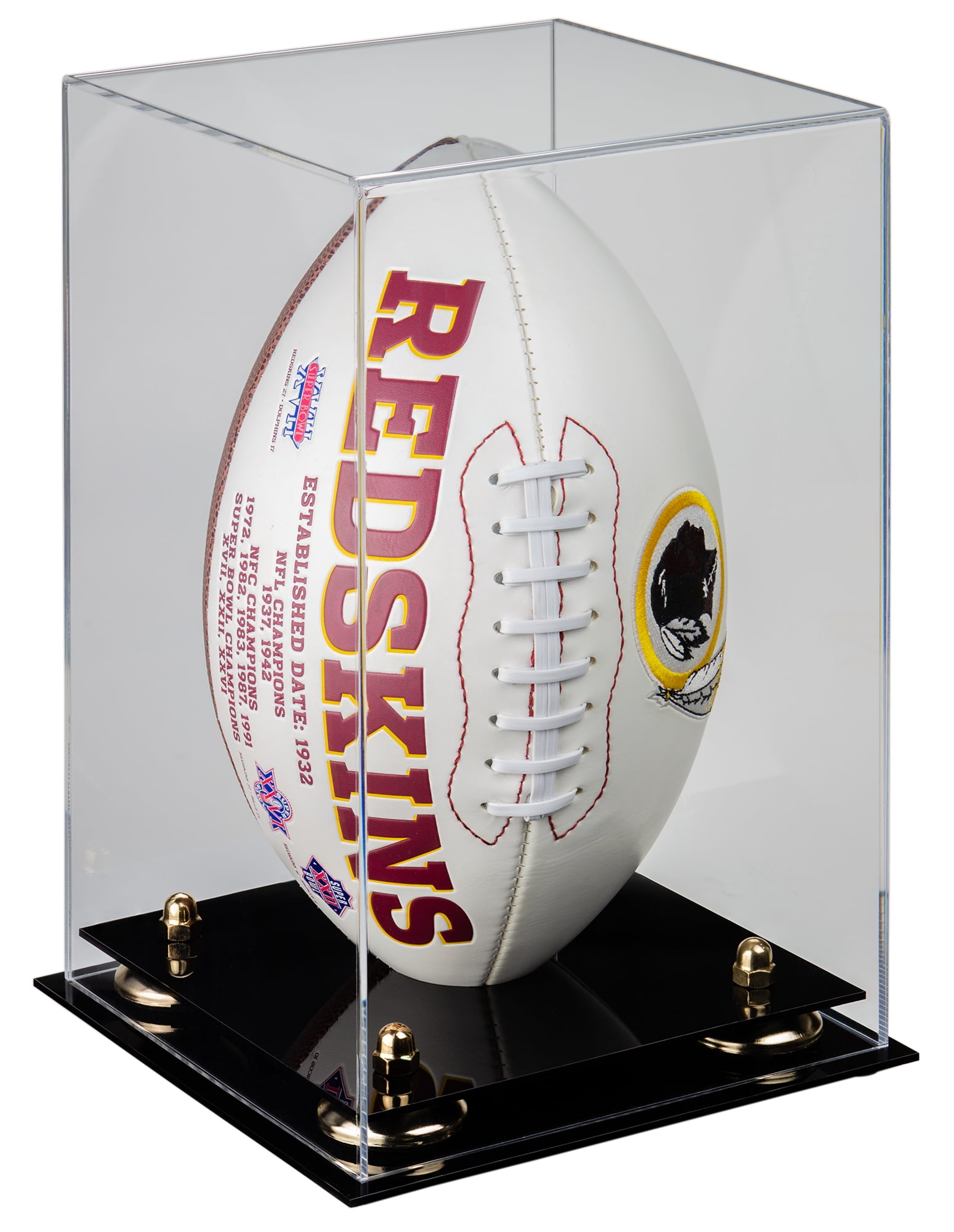 Deluxe Clear Acrylic Football Display Case with Gold Risers (A060-GR ...