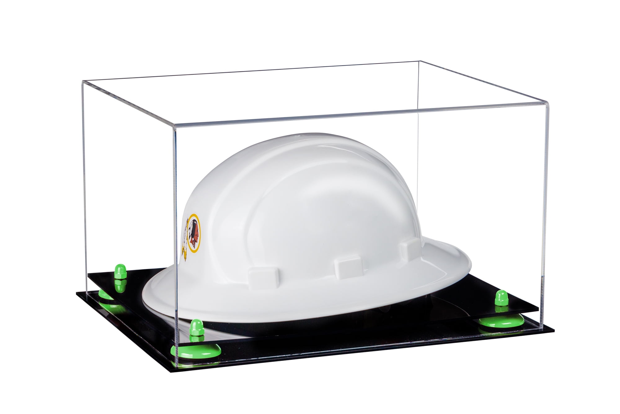 Deluxe Clear Acrylic Large Helmet - Hard Hat Display Case with Green ...