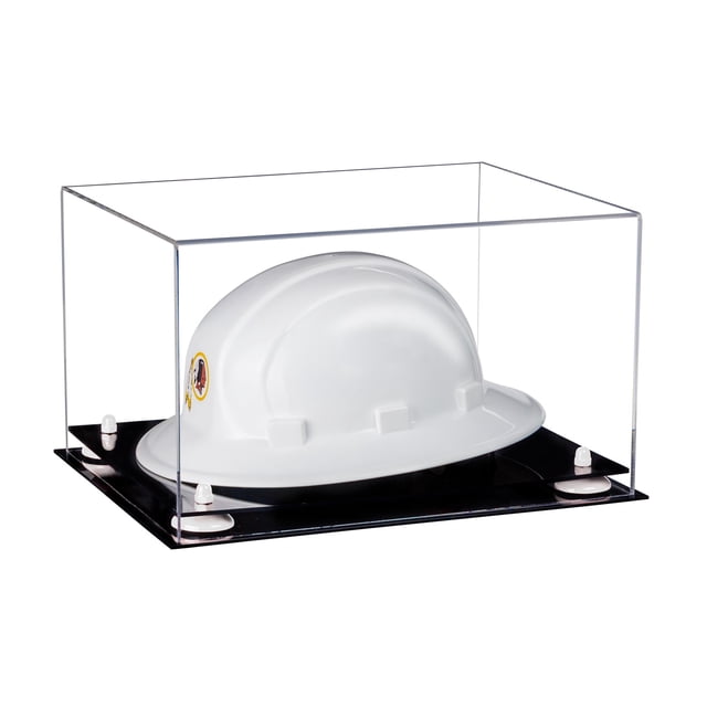 Deluxe Clear Acrylic Large Helmet - Hard Hat Display Case with White ...