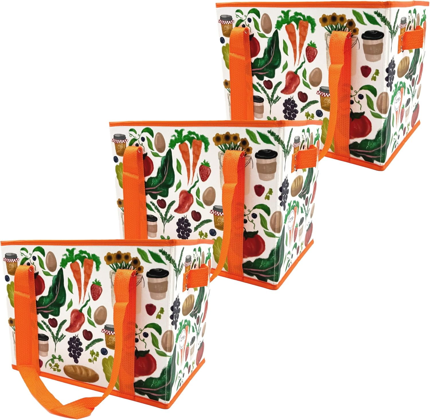 Deluxe Collapsible Shopping Box Grocery Bag Set with Reinforced Bottom ...