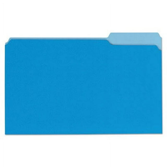 Deluxe Colored Top Tab File Folders, 1/3-Cut Tabs, Legal Size, Blue ...