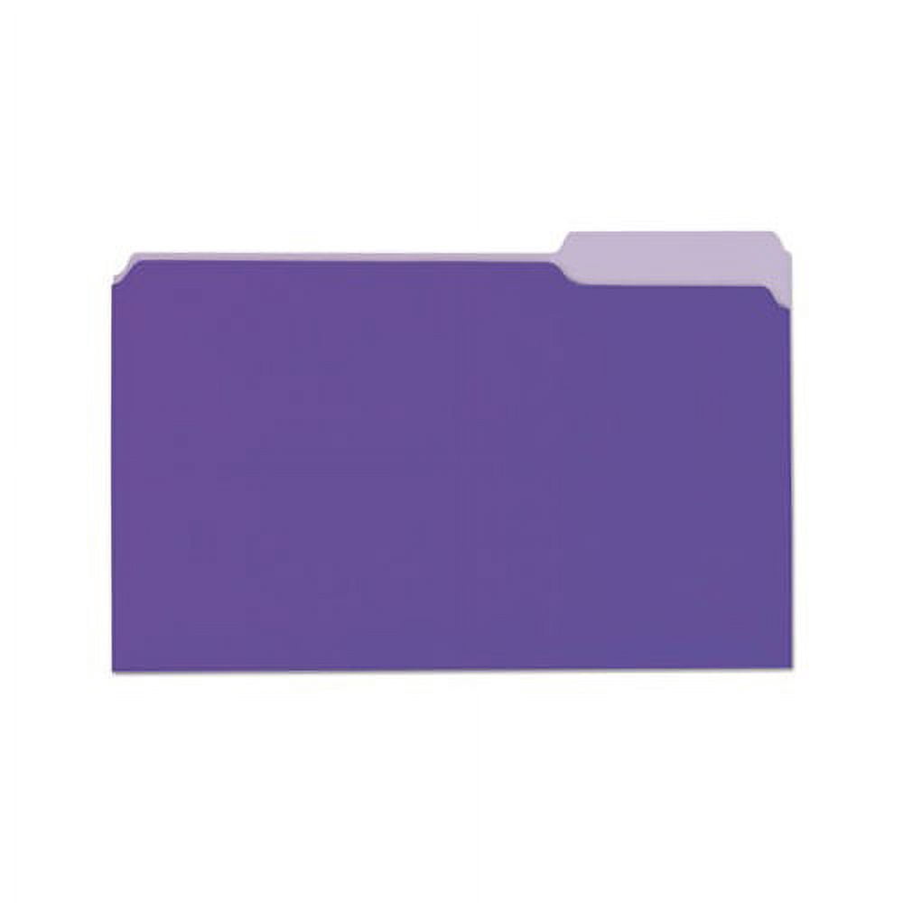 Deluxe Colored Top Tab File Folders 1/3-Cut Tabs, Legal Size, Violet ...
