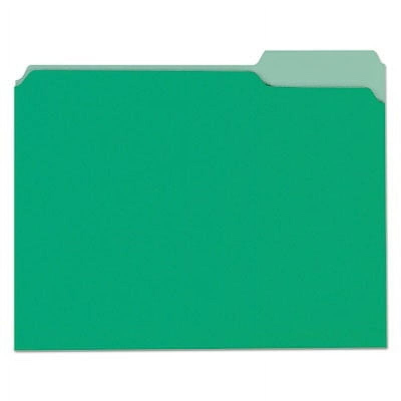 Deluxe Colored Top Tab File Folders, 1/3-Cut Tabs, Letter Size, Green ...