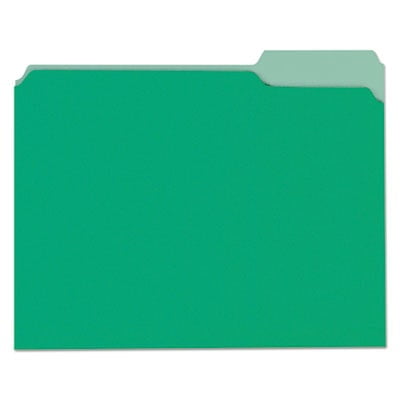 Deluxe Colored Top Tab File Folders, 1/3-Cut Tabs, Letter Size, Green ...