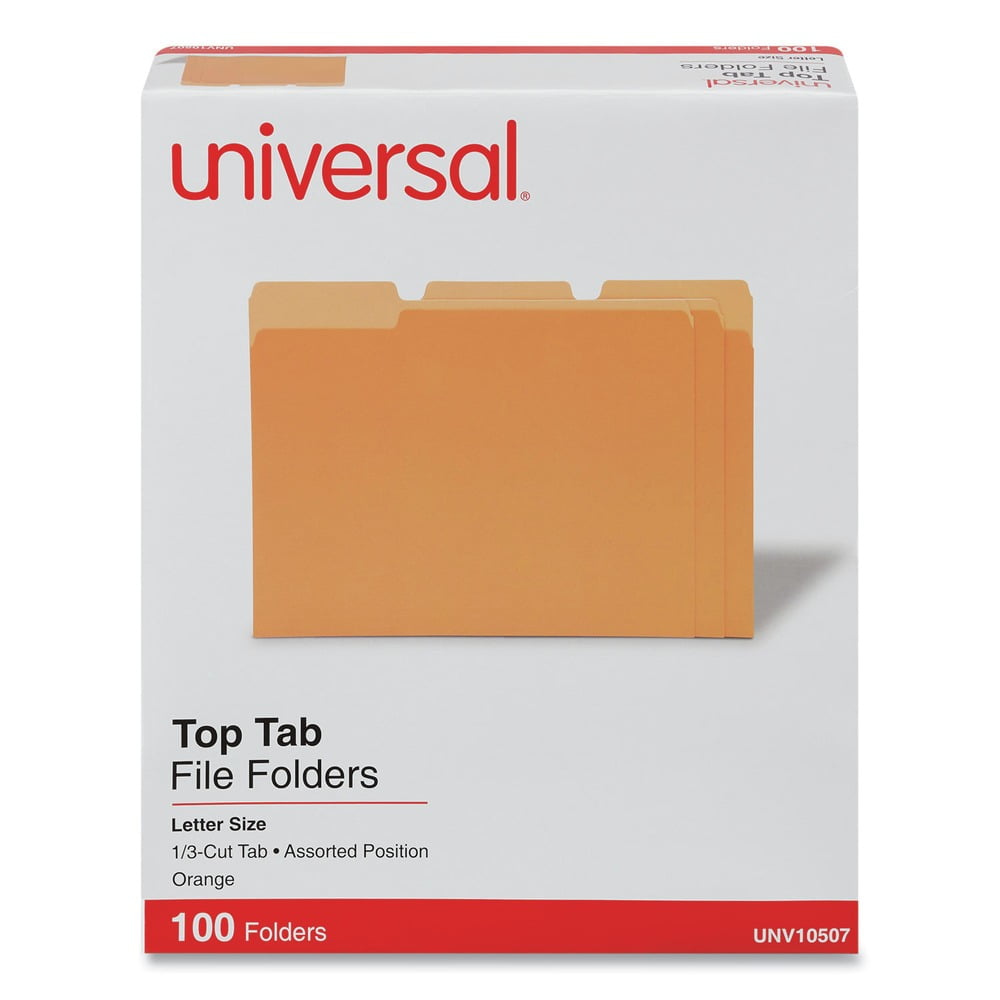 Universal UNV10507 Deluxe Colored 1/3-Cut Top Tabs Letter Size File ...