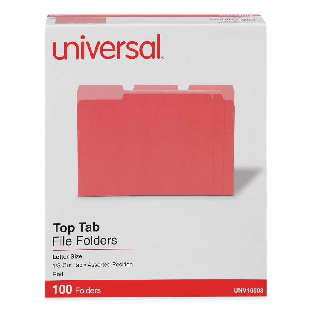 Universal UNV10503 1/3-Cut Tabs Deluxe Colored Top Tab File Folders ...