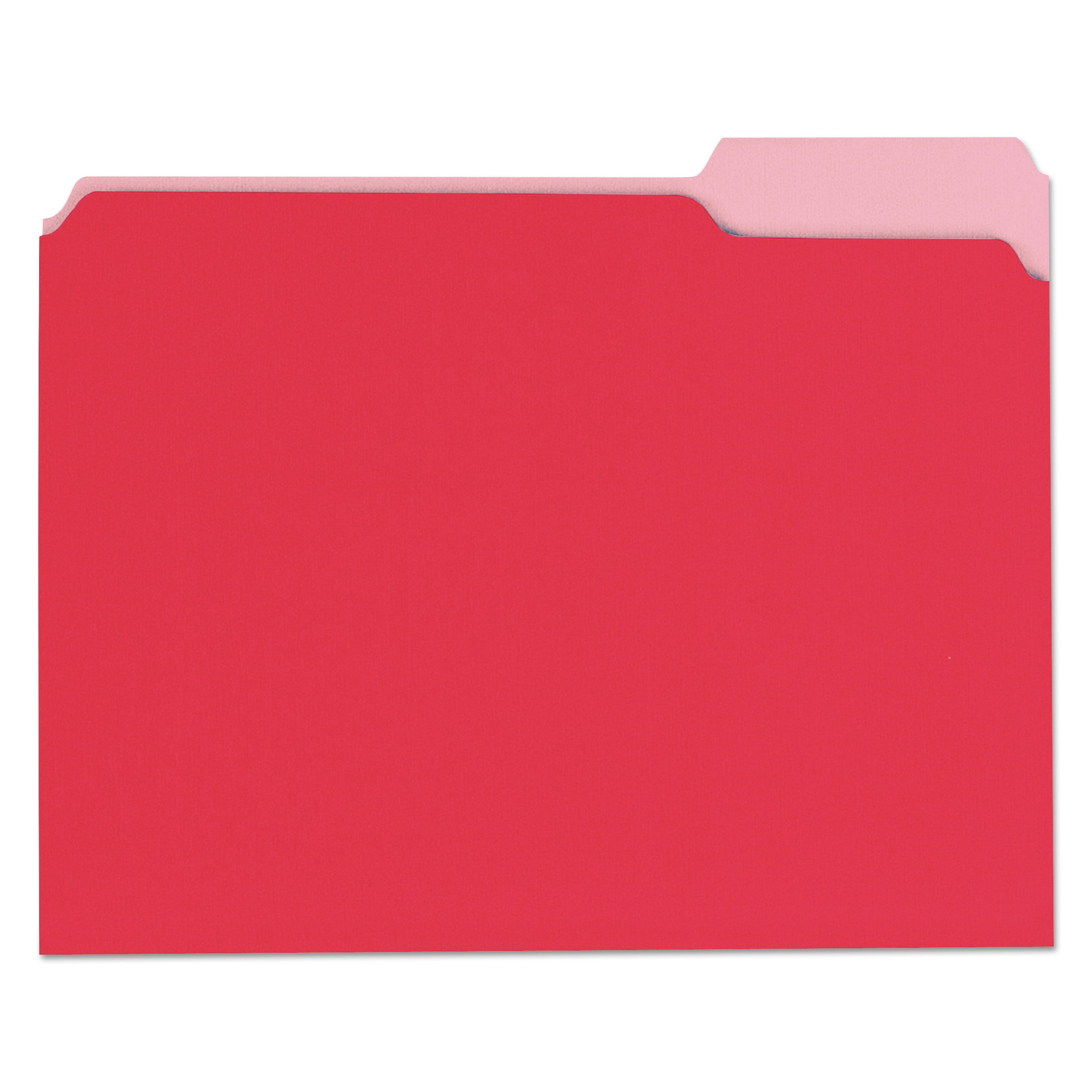 Deluxe Colored Top Tab File Folders, 1/3-Cut Tabs, Letter Size, Red ...
