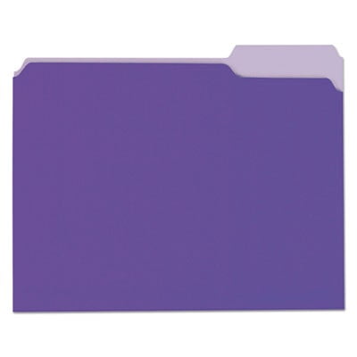 Deluxe Colored Top Tab File Folders, 1/3-Cut Tabs, Letter Size, Violet ...