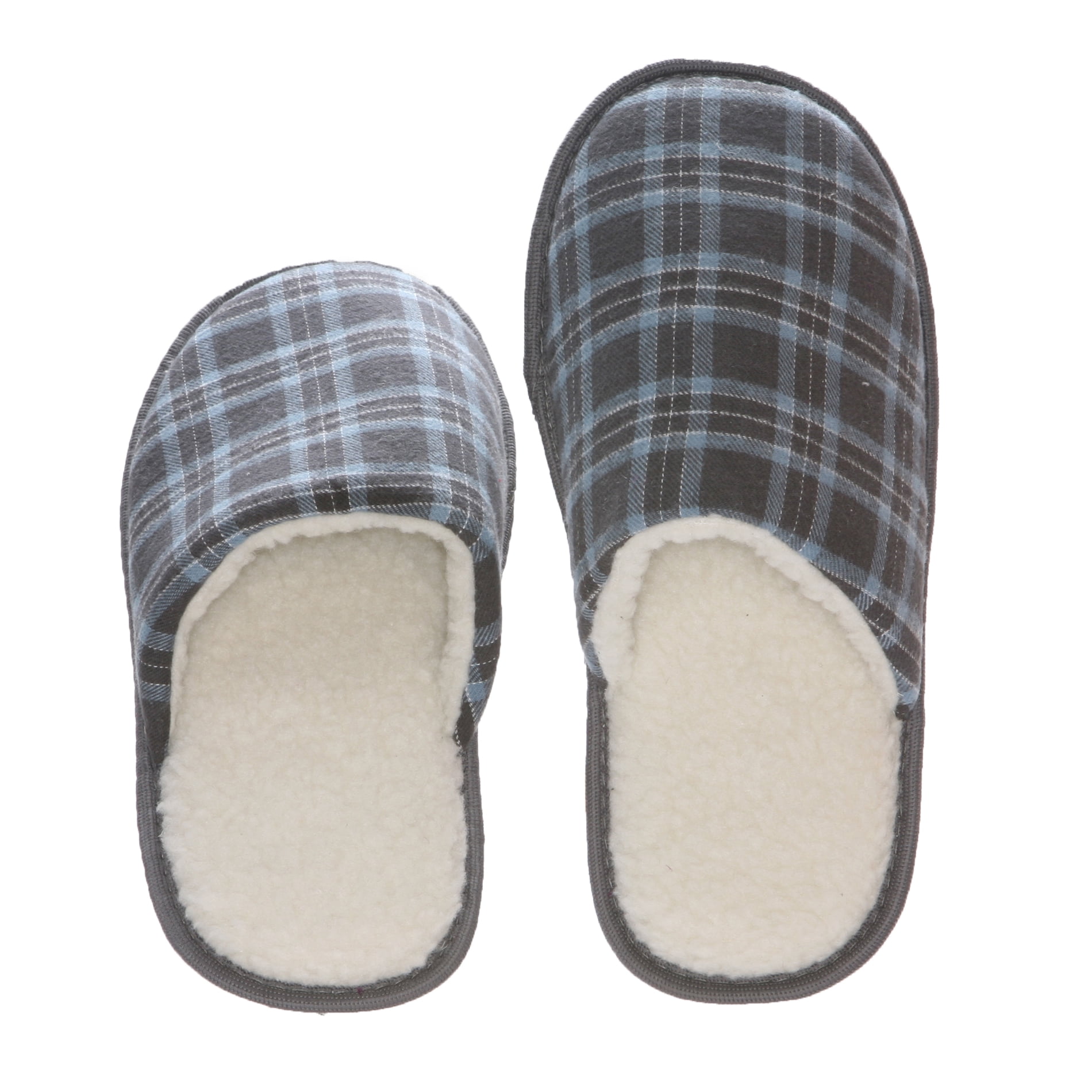 Deluxe Comfort Tartan Plaid Mens Memory Foam Slip-On House Slipper ...