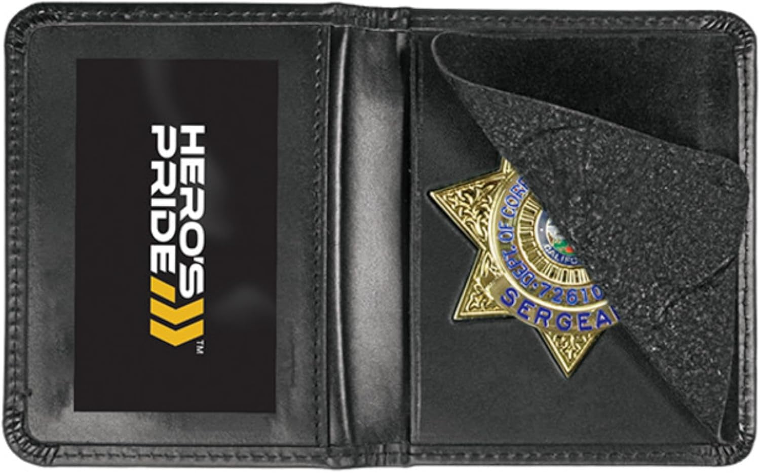 Hero's Pride Deluxe Compact Bi-Fold ID Case with Recessed Badge Cutout ...