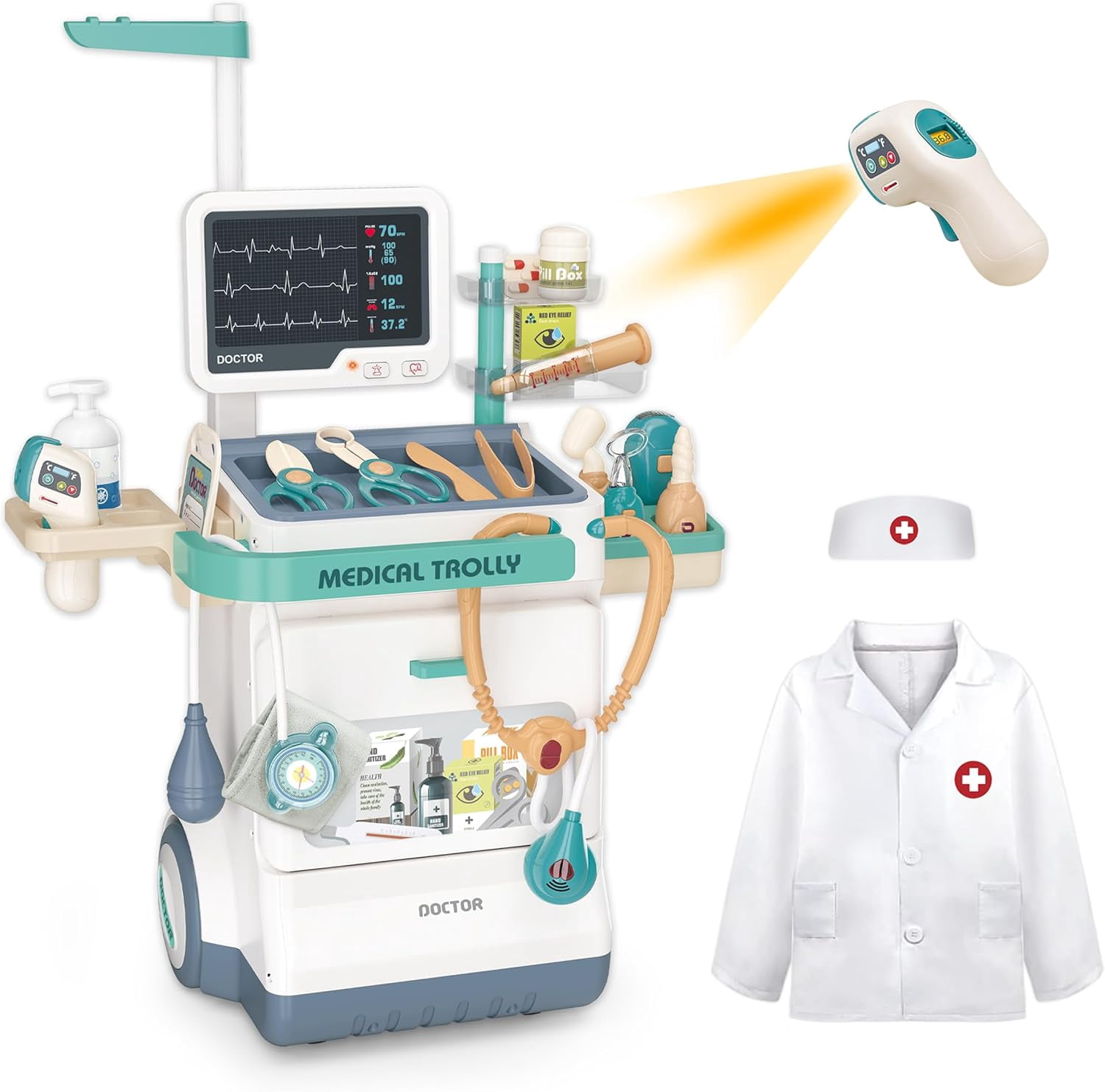 Deluxe Doctor Kit for Toddlers, Pretend Medical Station Set for Boys ...
