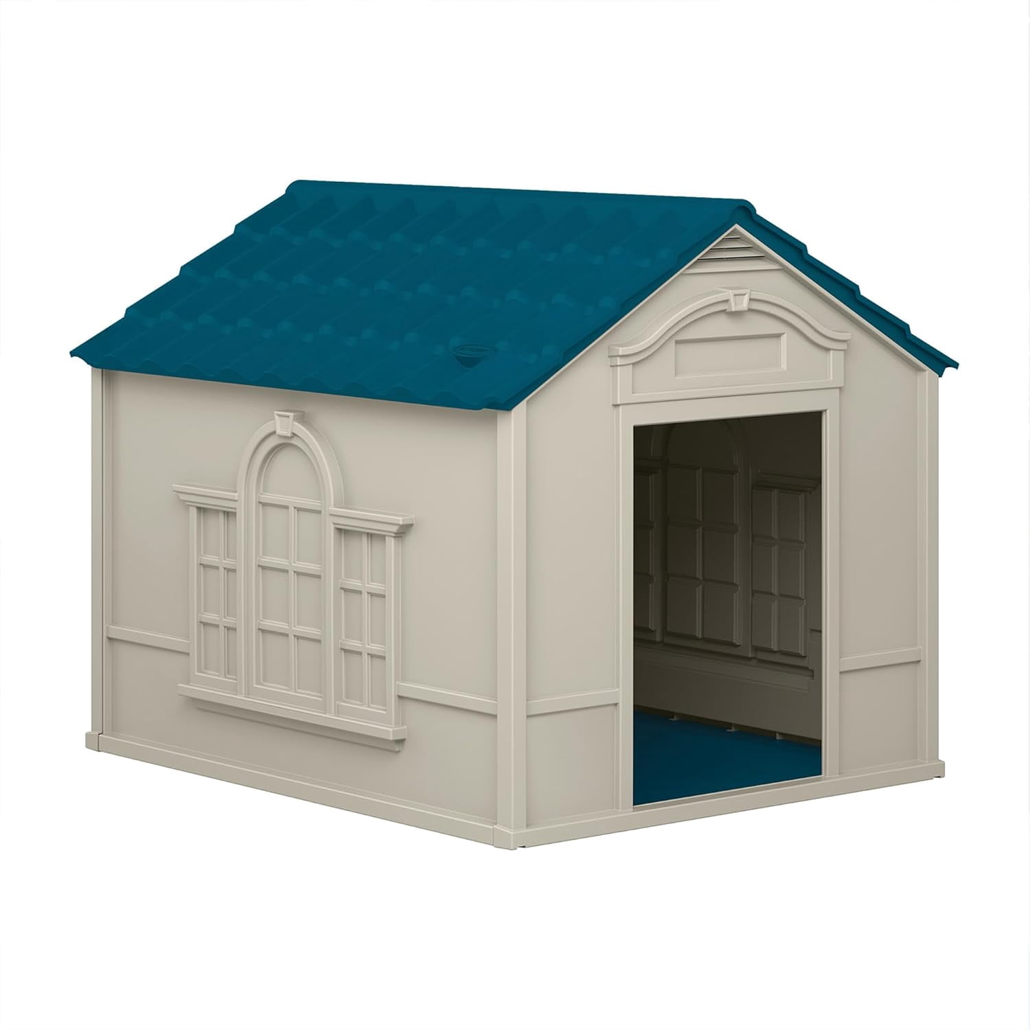 Deluxe Dog House for Dogs up to 100 Pounds with Removable Roof Vents ...