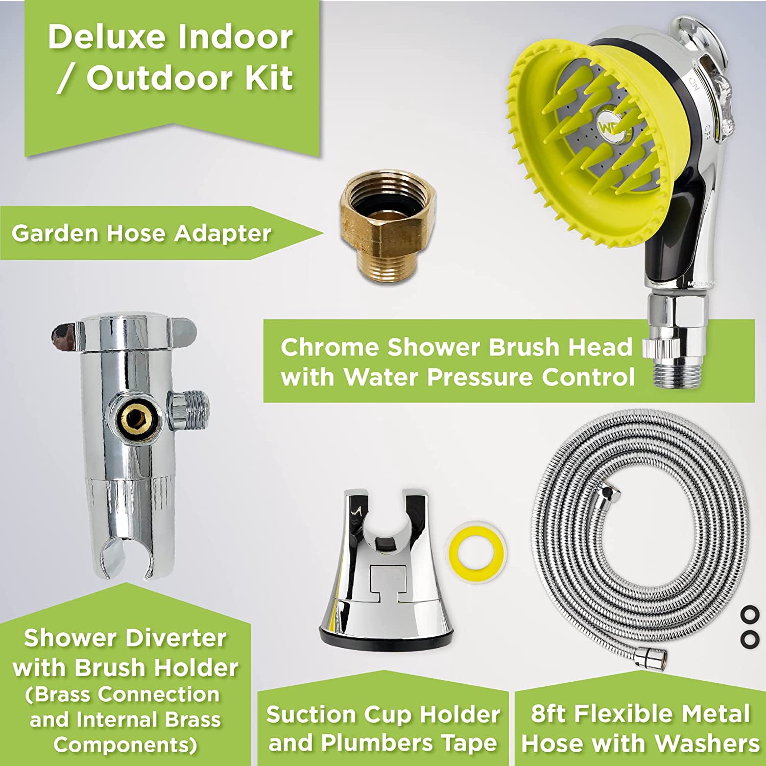 Deluxe Dog Wash Kit with Water Pressure Control, Splash Shield & Rubber ...