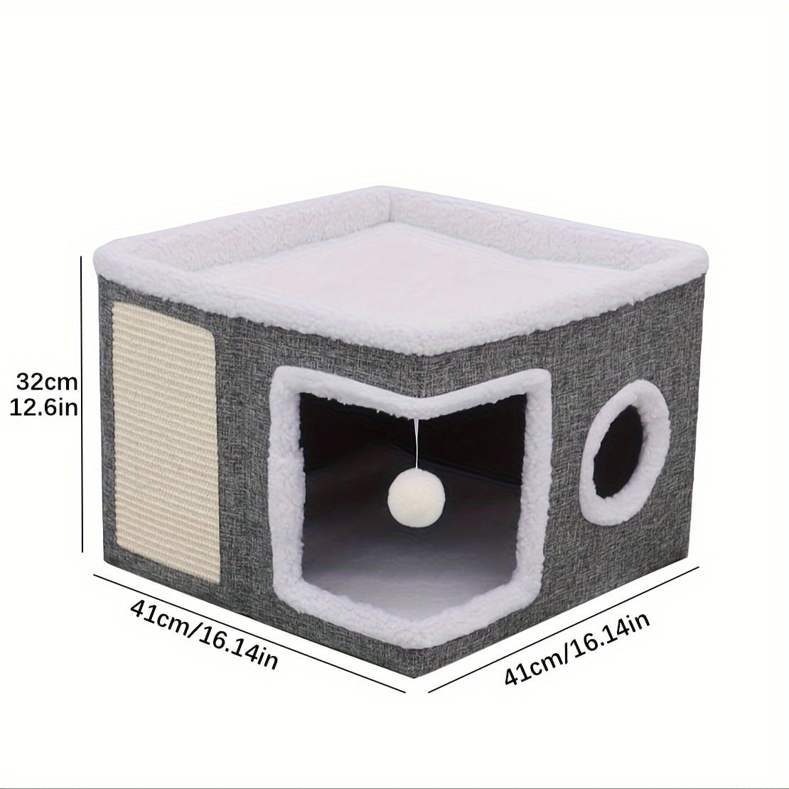 Deluxe Double Deck Cat Retreat - Foldable Sisal Scratching Villa ...