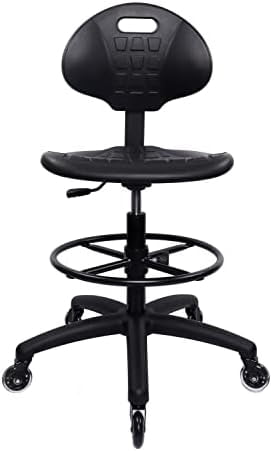 Deluxe Drafting Lab Stool Chair, 18'' Adjustable Footring, 10 ...