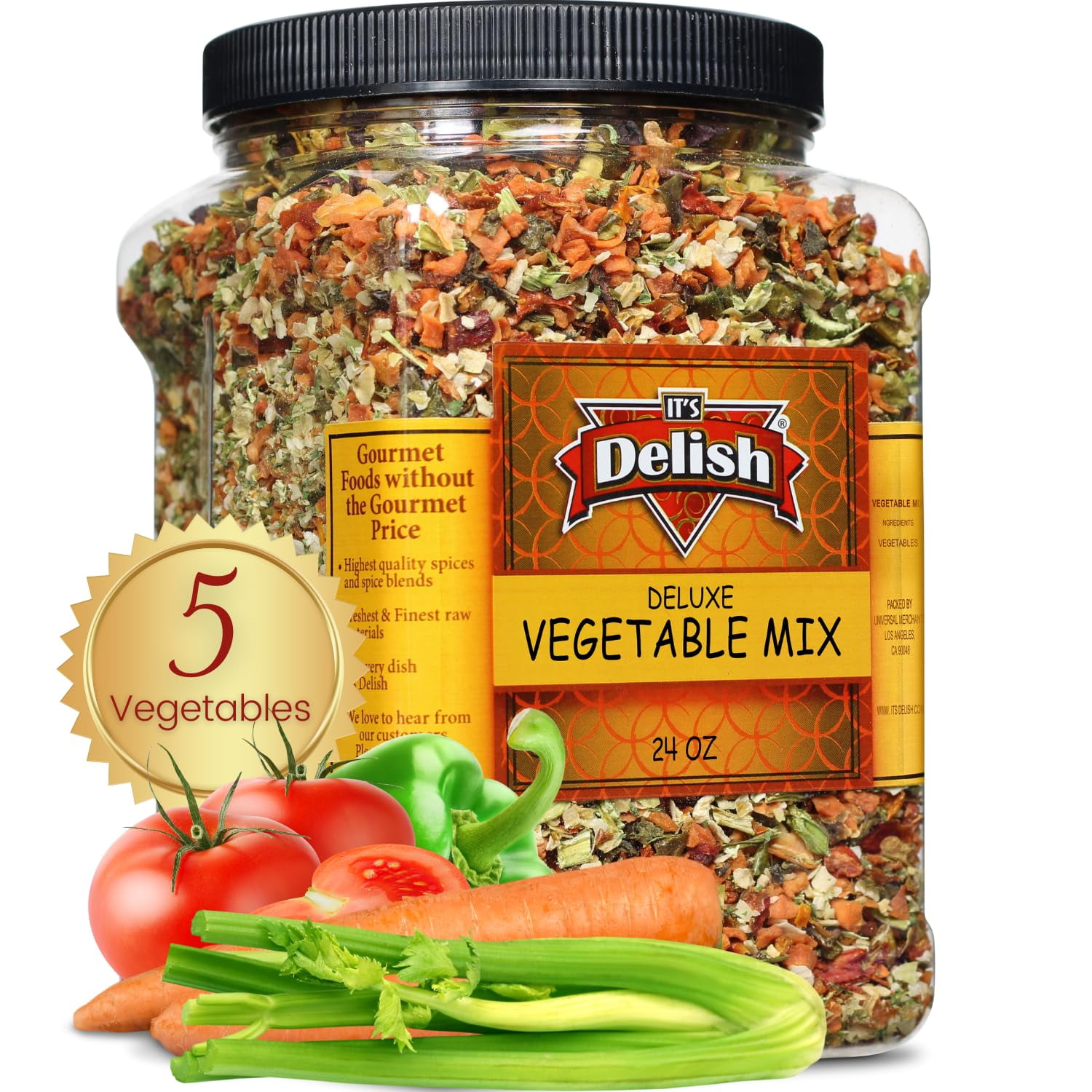 Deluxe Dried Vegetable Soup Mix By Its Delish 24 Oz 15 Lb Jumbo Container Of Dehydrated