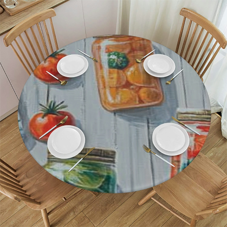 Deluxe Elastic Edged Backed Vinyl Fitted Table Cover - Garden to Table ...