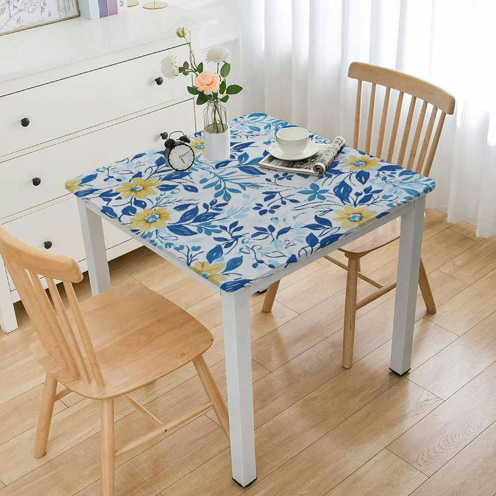 Deluxe Elastic Edged Flannel Backed Vinyl Fitted Table Cover - Floating ...
