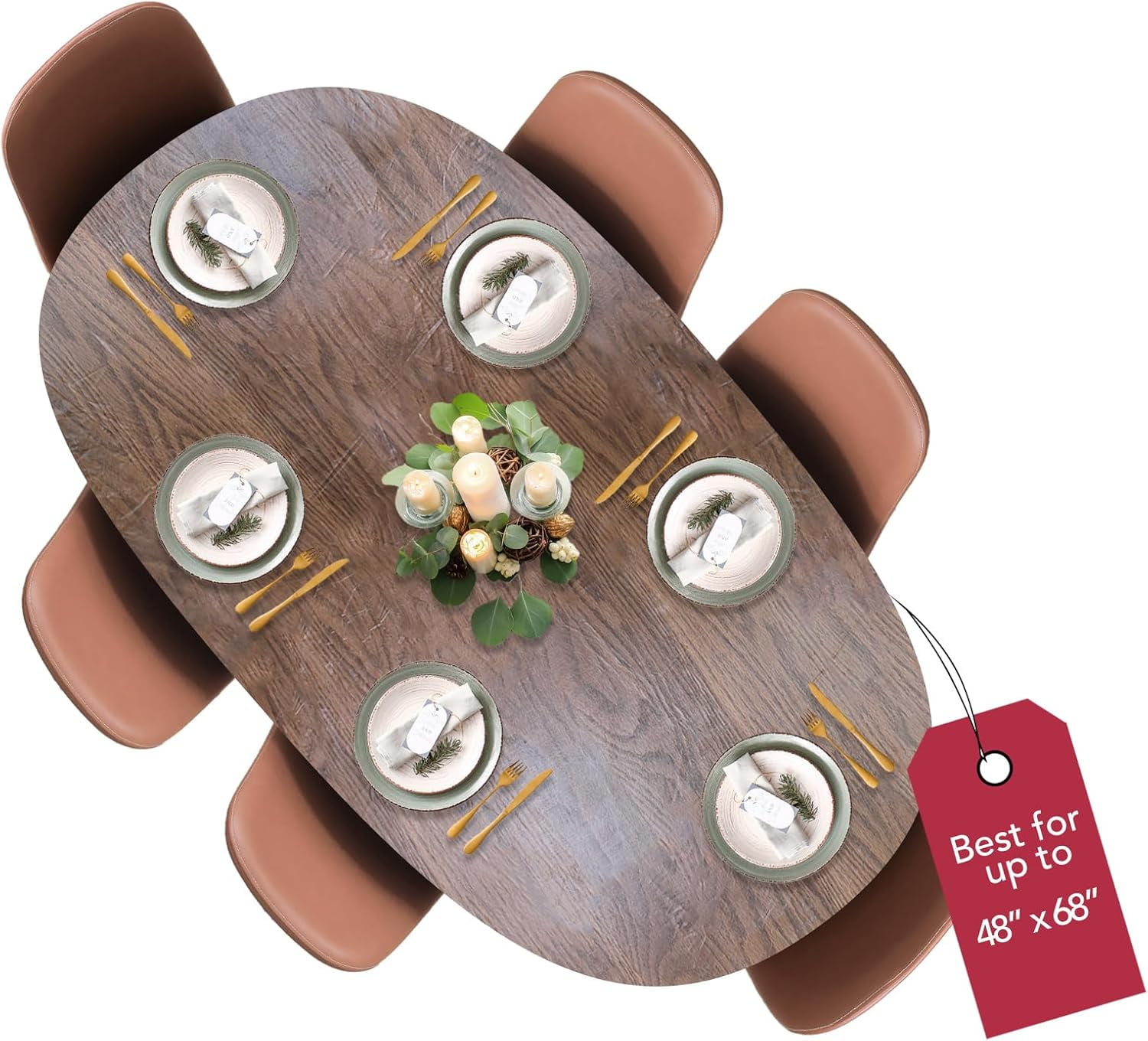 Deluxe Elastic Edged Flannel Backed Vinyl Fitted Table Cover ...