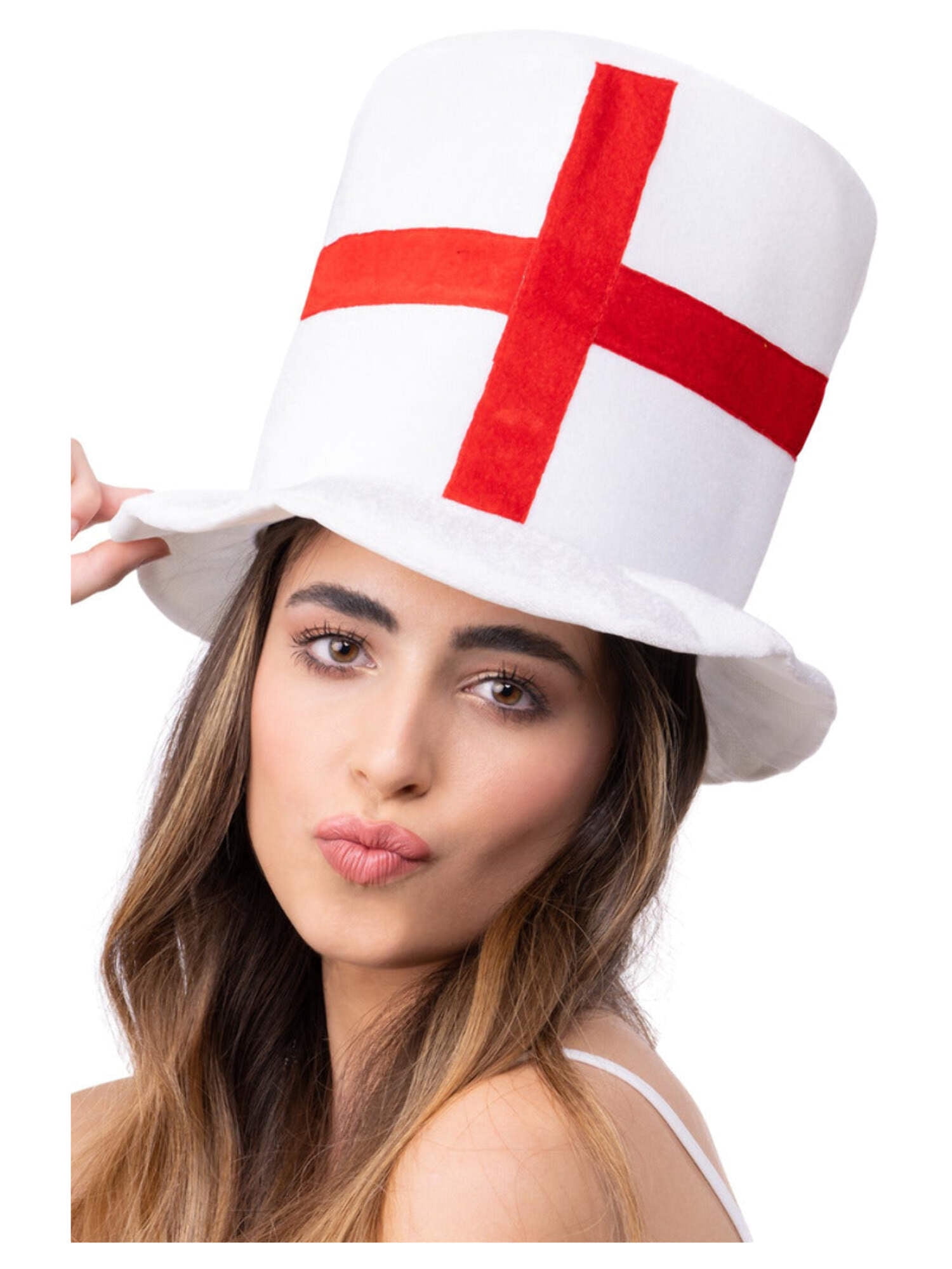 Deluxe England Flag Top Hat Adult White Red - Walmart.com