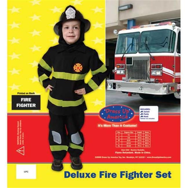 Deluxe Fire Fighter Dress Up Costume Set Large 12-14 - Walmart.com