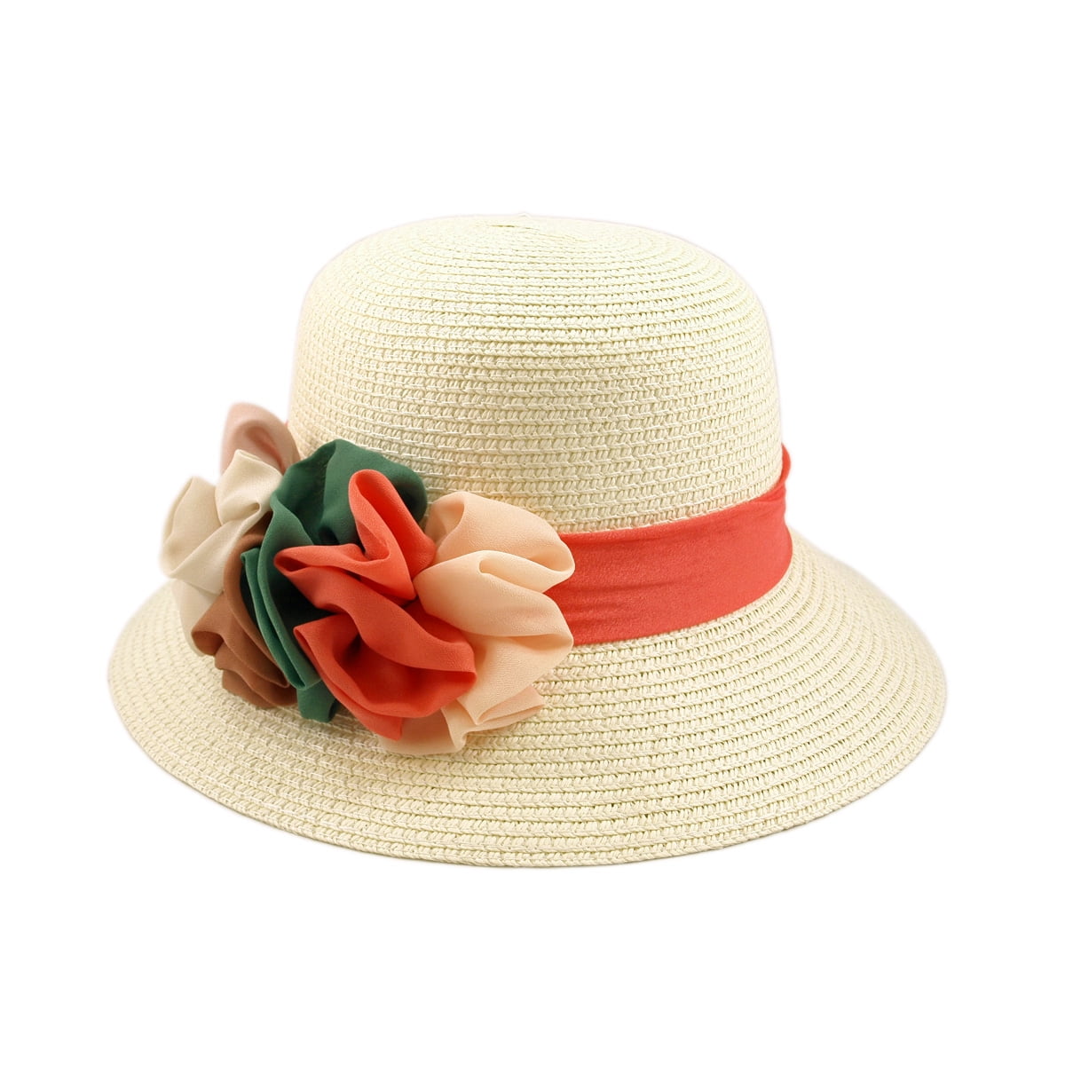 Deluxe Flower Straw Sun Hat - Walmart.com