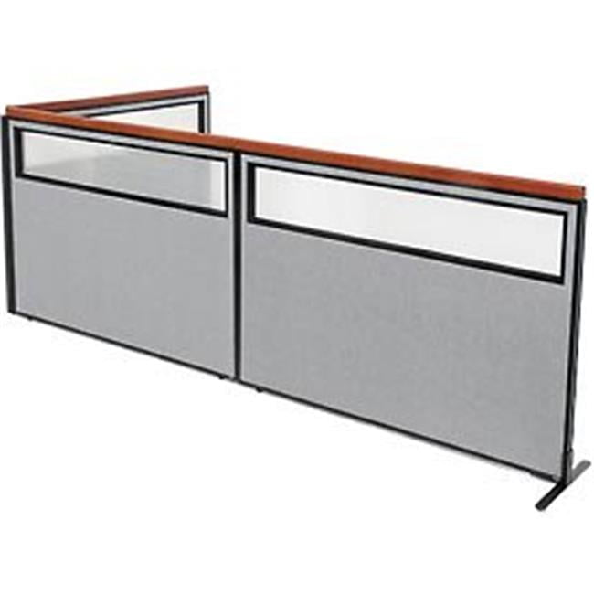Deluxe Freestanding 3-Panel Corner Divider with Partial Window - Gray ...
