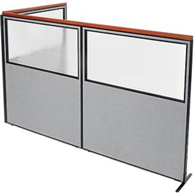 Deluxe Freestanding 3-Panel Corner Divider with Partial Window - Gray ...