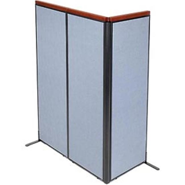 Deluxe Freestanding 3-Panel Corner Room Divider with Panels - Blue - 24 ...