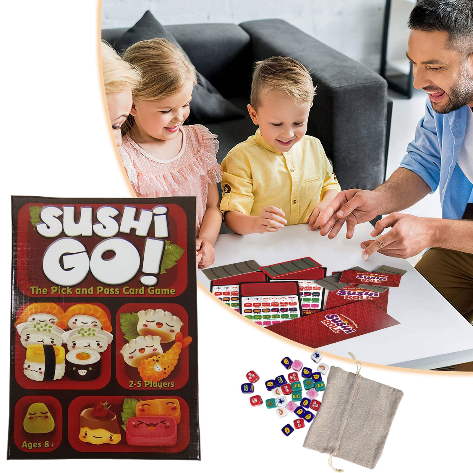 Deluxe Games and Puzzles Sushi Go Party Game in Tin for 2 to 5 Players aged 8 and up - Walmart.com