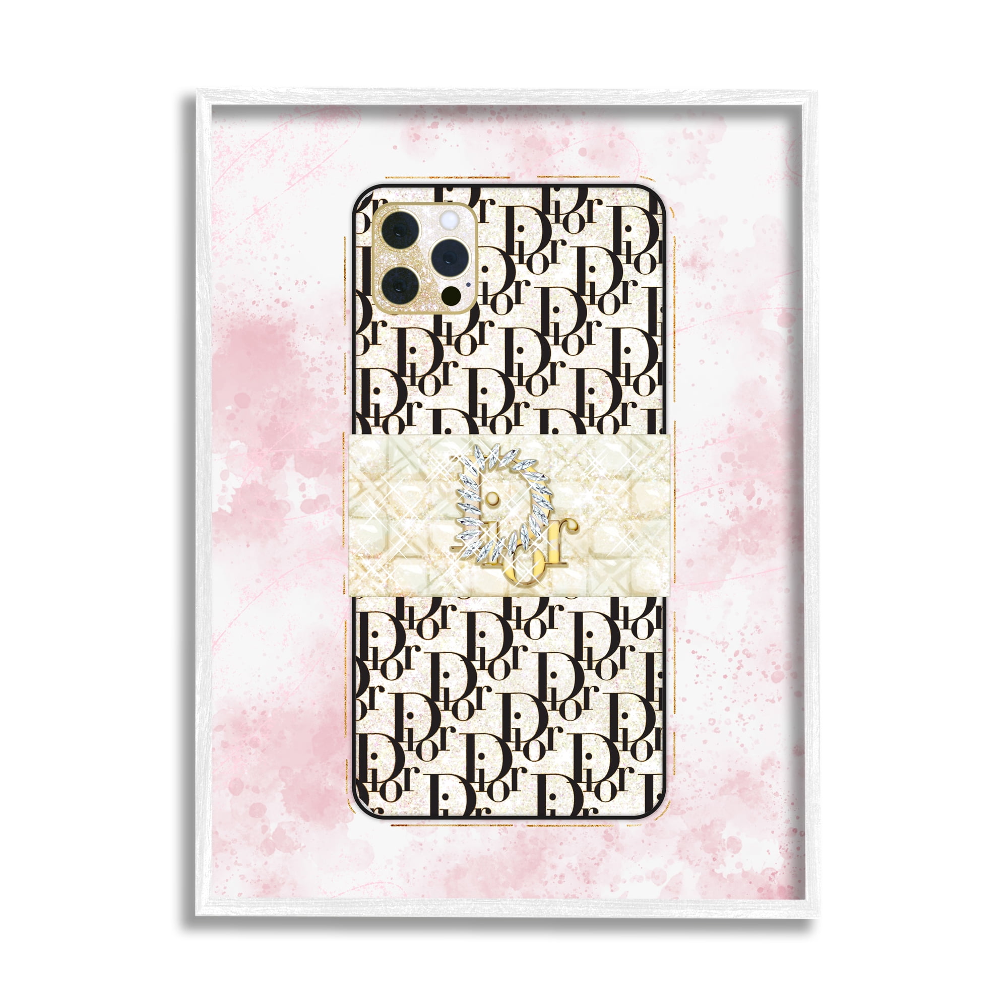 Deluxe Glam Cellphone Still Life Pink Splatter Pattern 24 in x 30 in ...