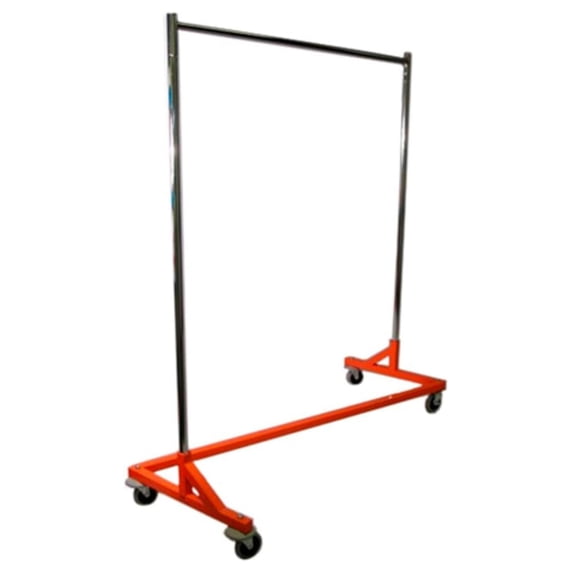 Deluxe Grade Rolling Z Rack Garment Rack with Nesting OSHA Safety Orange Base, 400lb Capacity ...