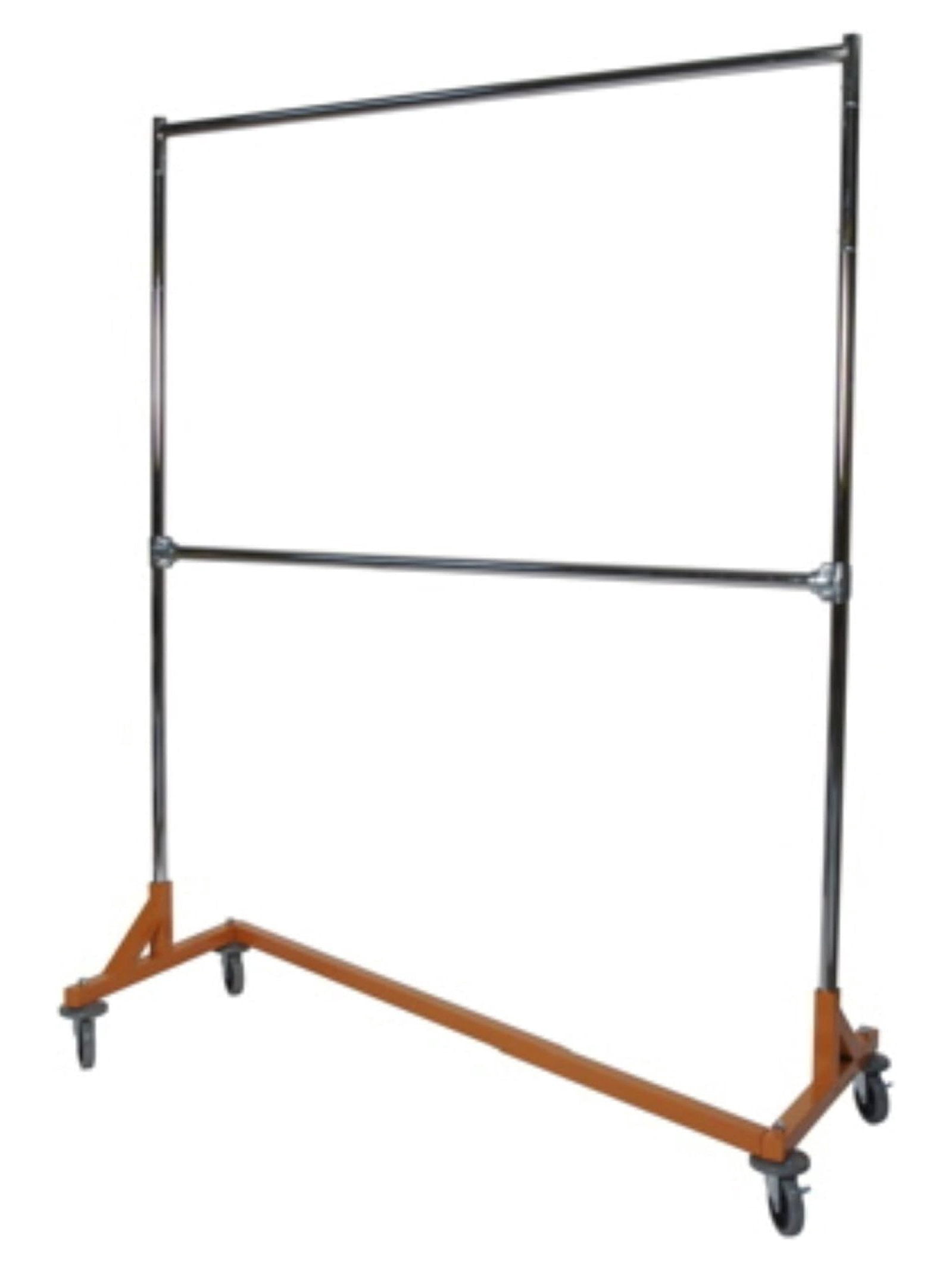 Deluxe Grade Rolling Z Rack Garment Rack with OSHA Safety Orange ...