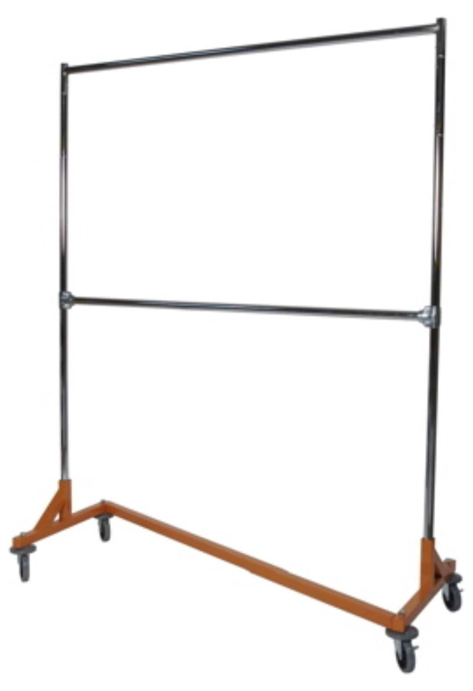 Deluxe Grade Rolling Z Rack Garment Rack with OSHA Safety Orange ...