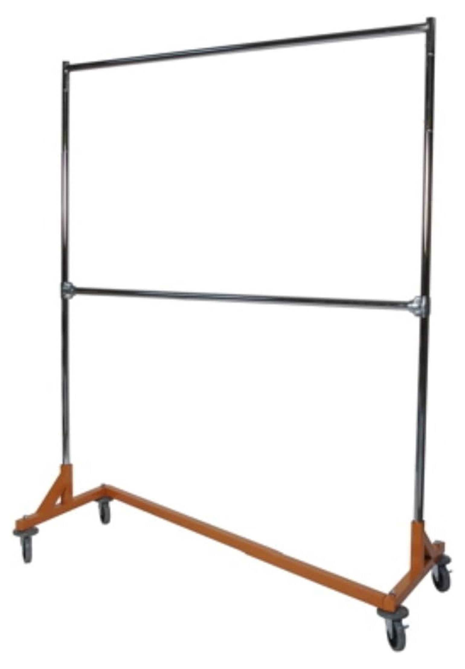 Deluxe Grade Rolling Z Rack Garment Rack with OSHA Safety Orange ...