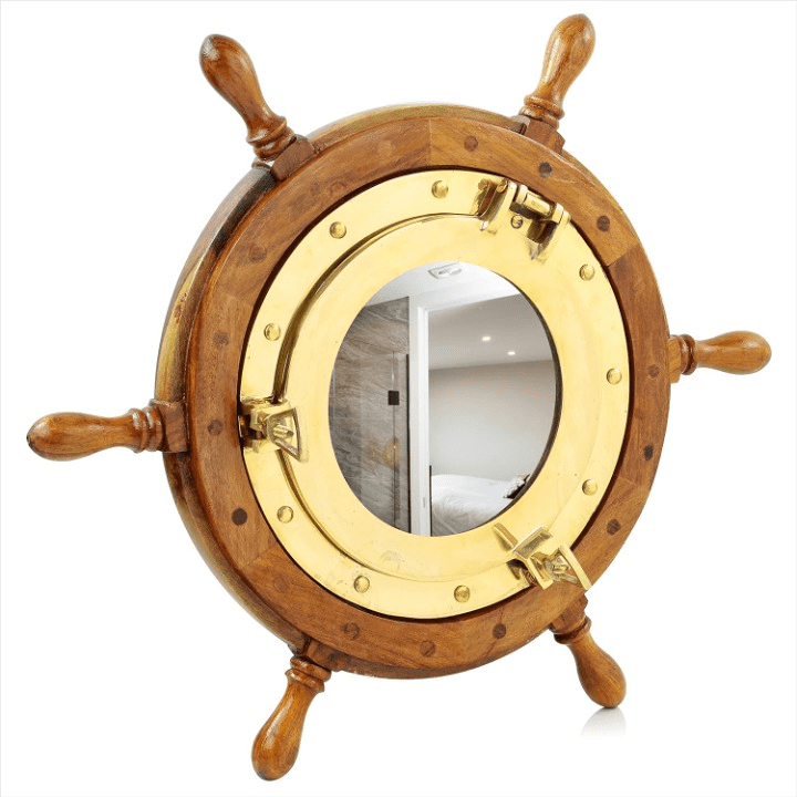 Deluxe Hand Crafted Nautical Elite Wooden Ship Wheel with Decorative ...