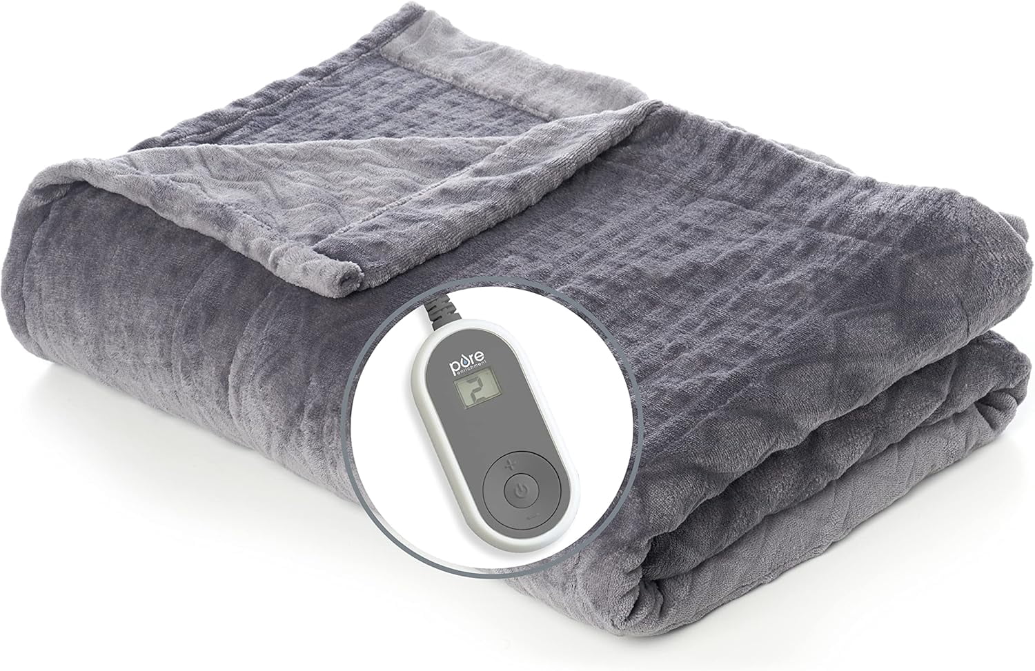 Deluxe Heated Blanket - 10 Heat Settings, Soft Micromink Fabric, LCD ...