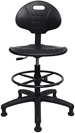 Deluxe Heavy Duty Drafting Lab Stool Chair, 18'' Adjustable Footring, 10'' Adjustable Height ...