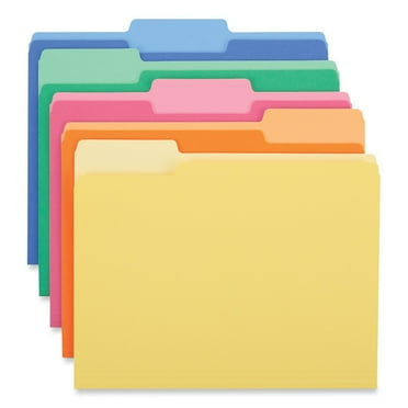 Pen + Gear File Folders, 50 Count, Assorted Colors, Letter Size, 3 Tab ...