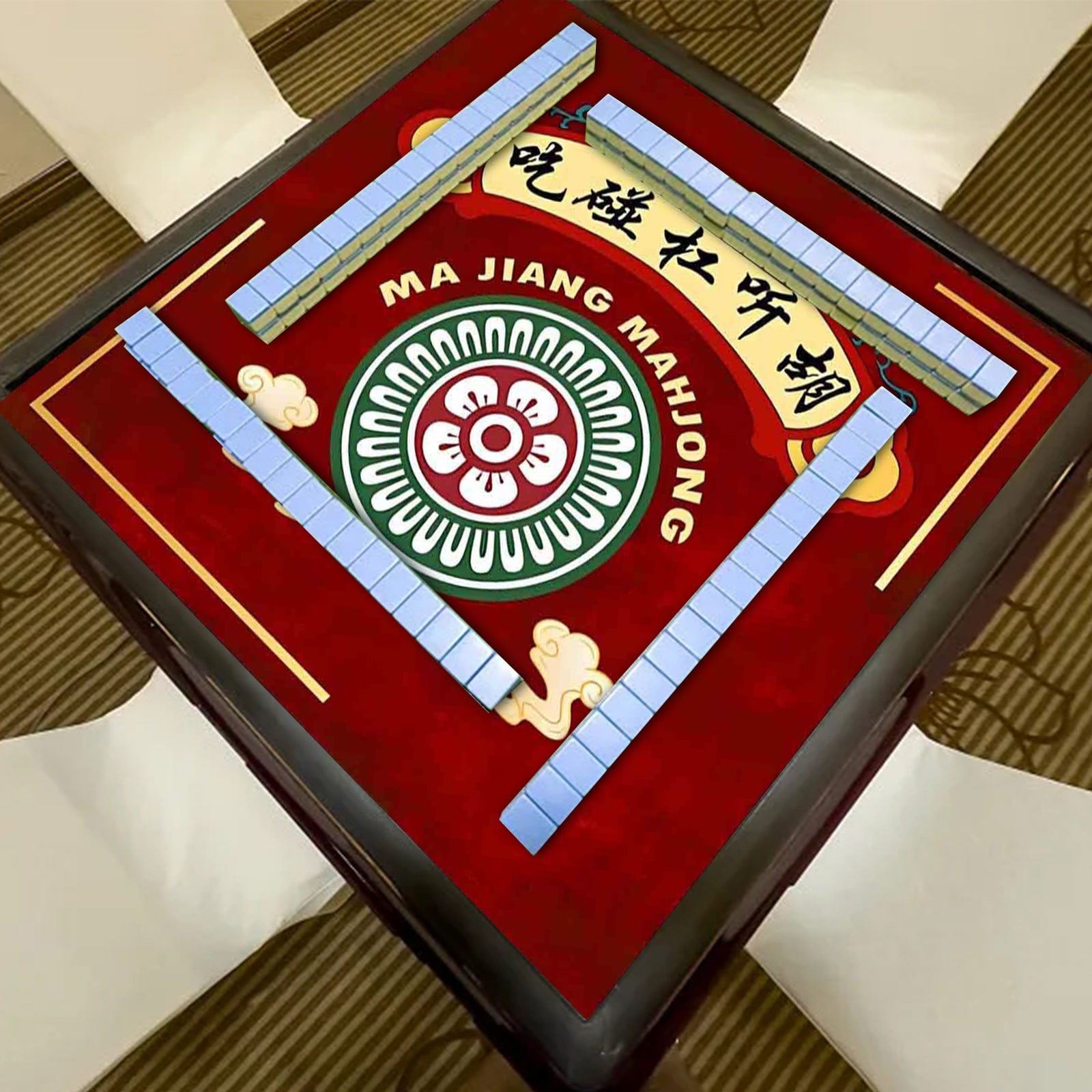 Deluxe Heavyweight Game Mat, Anti-Slip Noise Reduction Mahjong Table ...