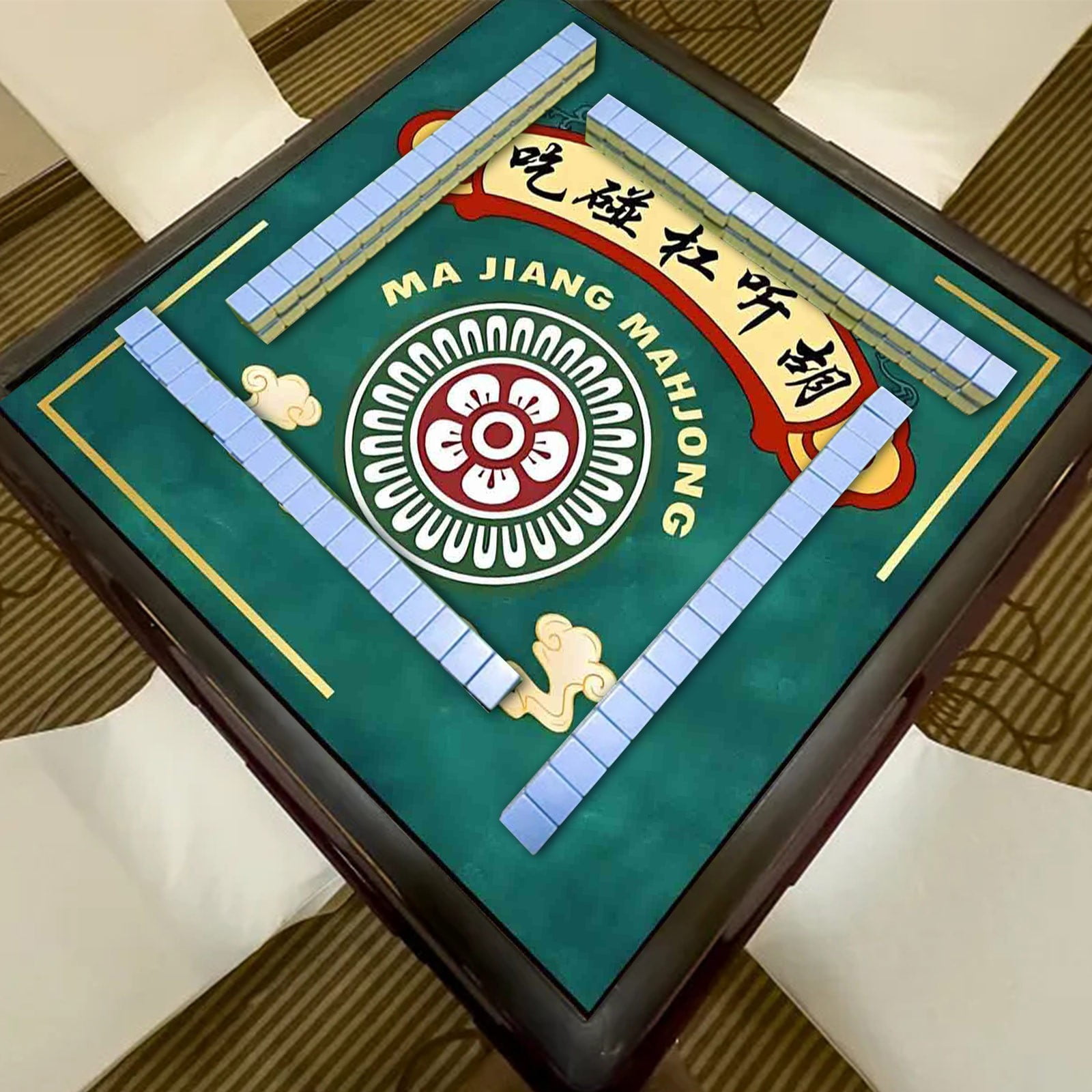 Deluxe Heavyweight Game Mat, Anti-Slip Noise Reduction Mahjong Table ...